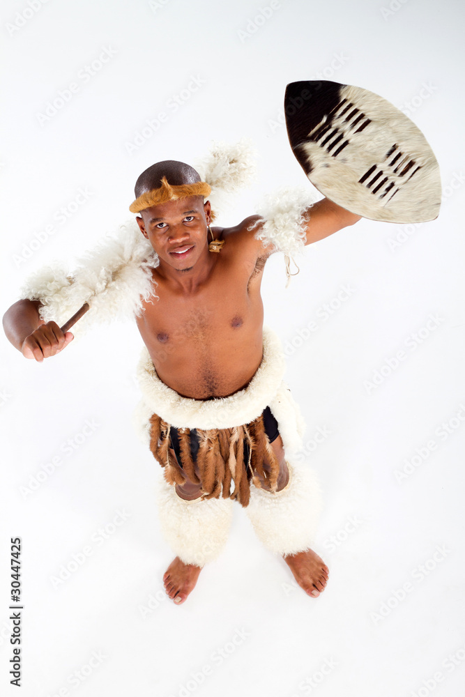 overhead of traditional zulu warrior Stock Photo | Adobe Stock