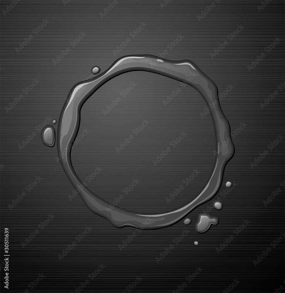 Vector water round frame on dark metal texture background Stock Vector ...