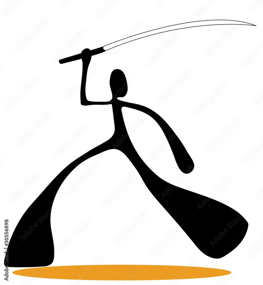 Shadow man samurai cartoon Stock Illustration | Adobe Stock
