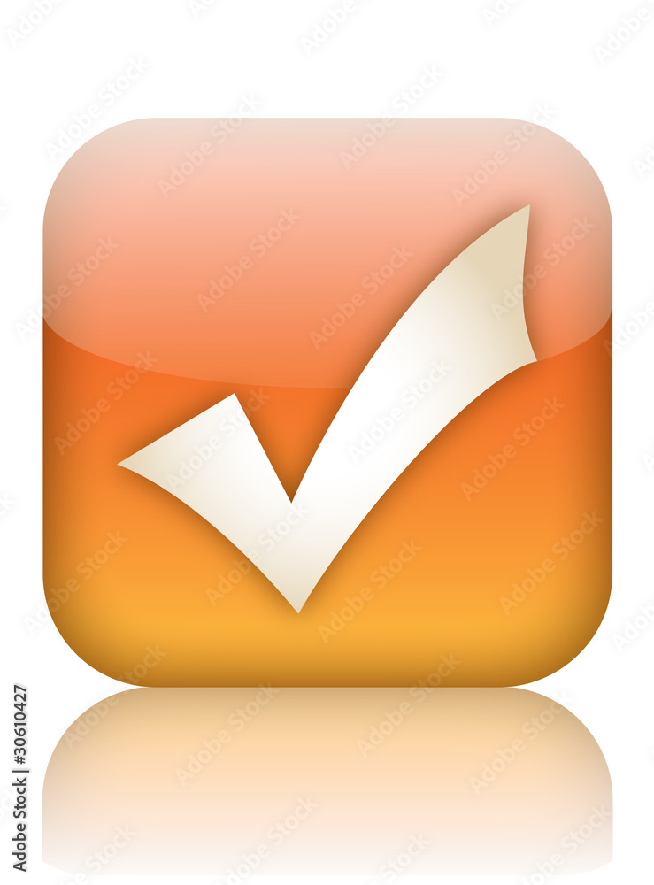 TICK Button (accept validate submit agree positive vote yes ok) Stock ...