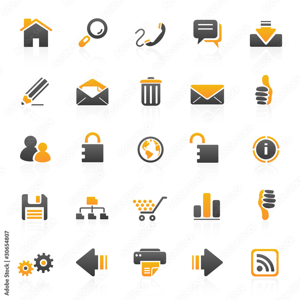 orange web internet icons - 1 Stock Vector | Adobe Stock