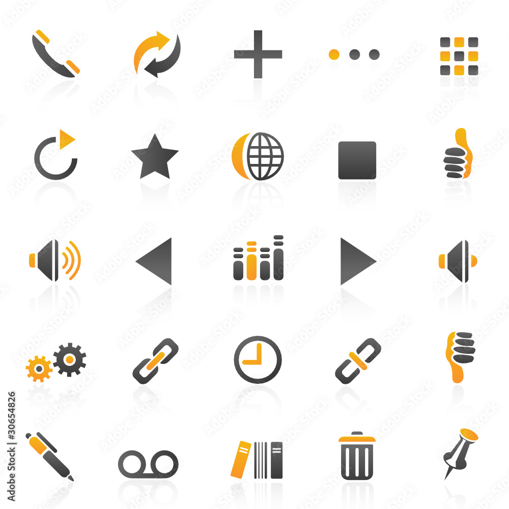 orange icons - set 14 Stock Vector | Adobe Stock
