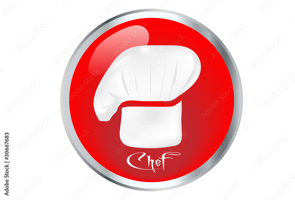 Icono de chef con gorro de cocinero Stock Vector | Adobe Stock