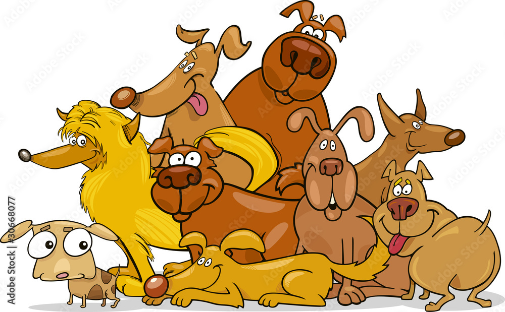 Photo groupe de chiens de dessins animés, Igor Zakowski | Posters ...
