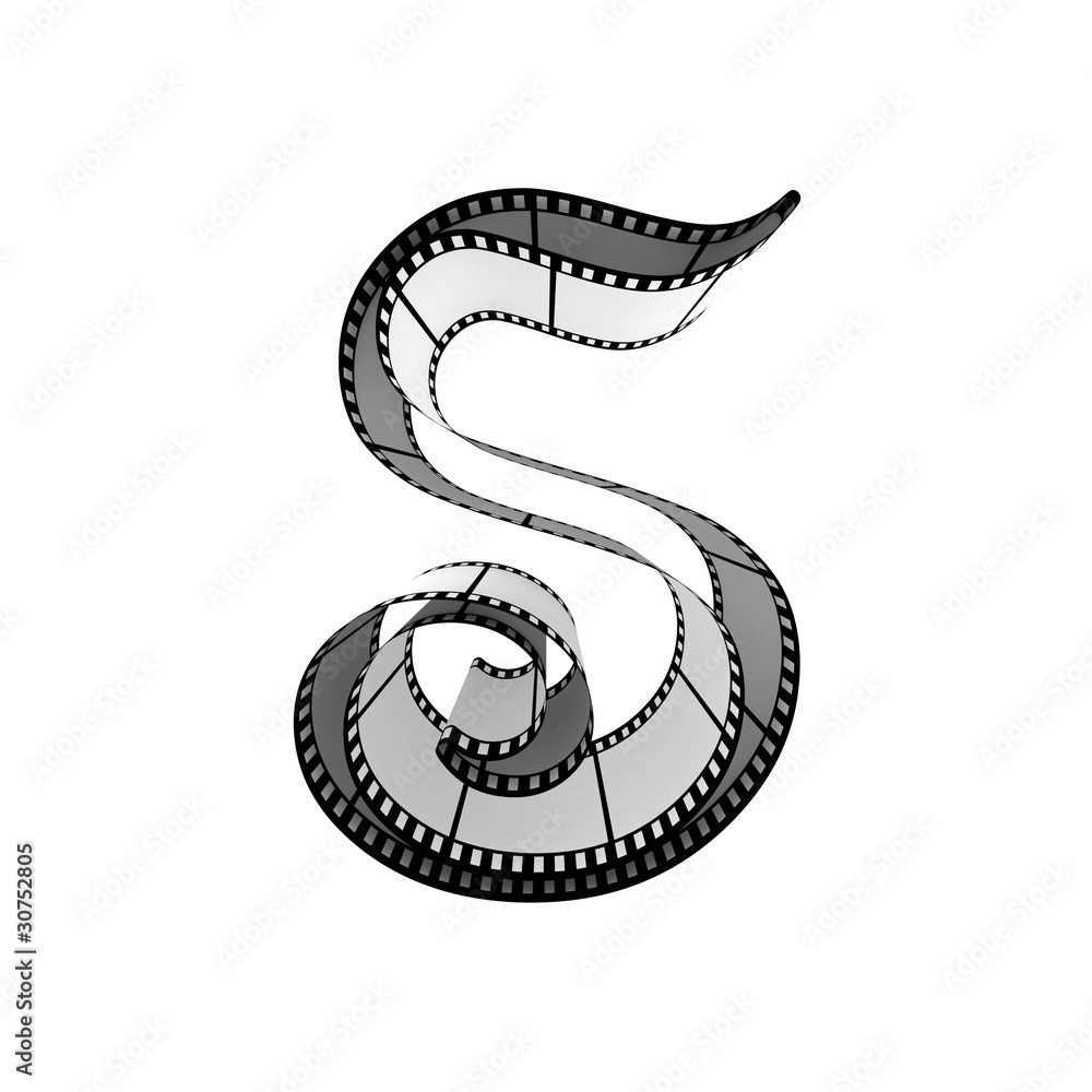 Filmstrip font. Front view. Letter s Stock Illustration | Adobe Stock