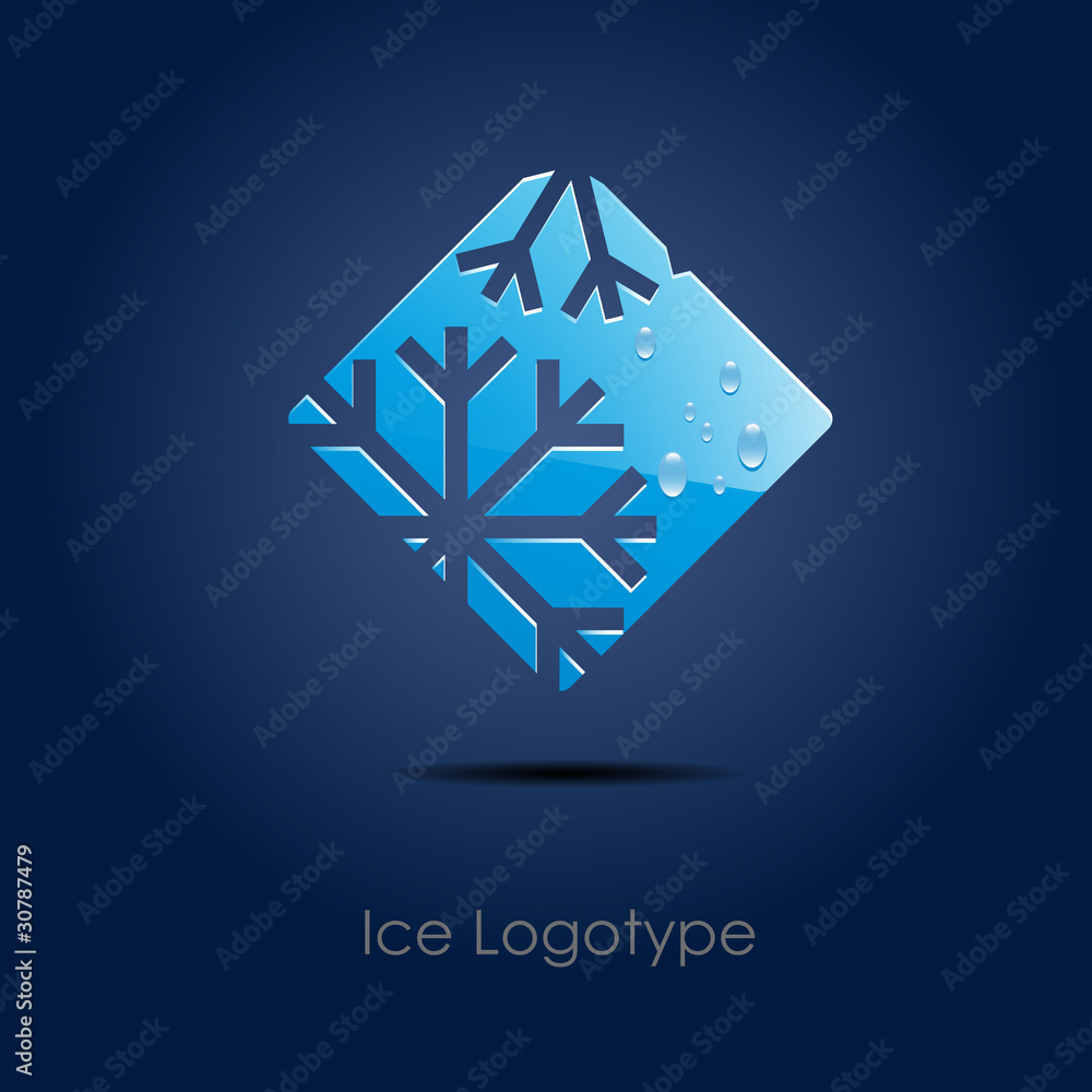 Logo Ice on blue background # Vector Stock Vector | Adobe Stock