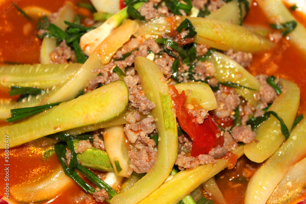 Phat Preaw Wan - Thai style fried mixed vegetables Stock Photo | Adobe ...