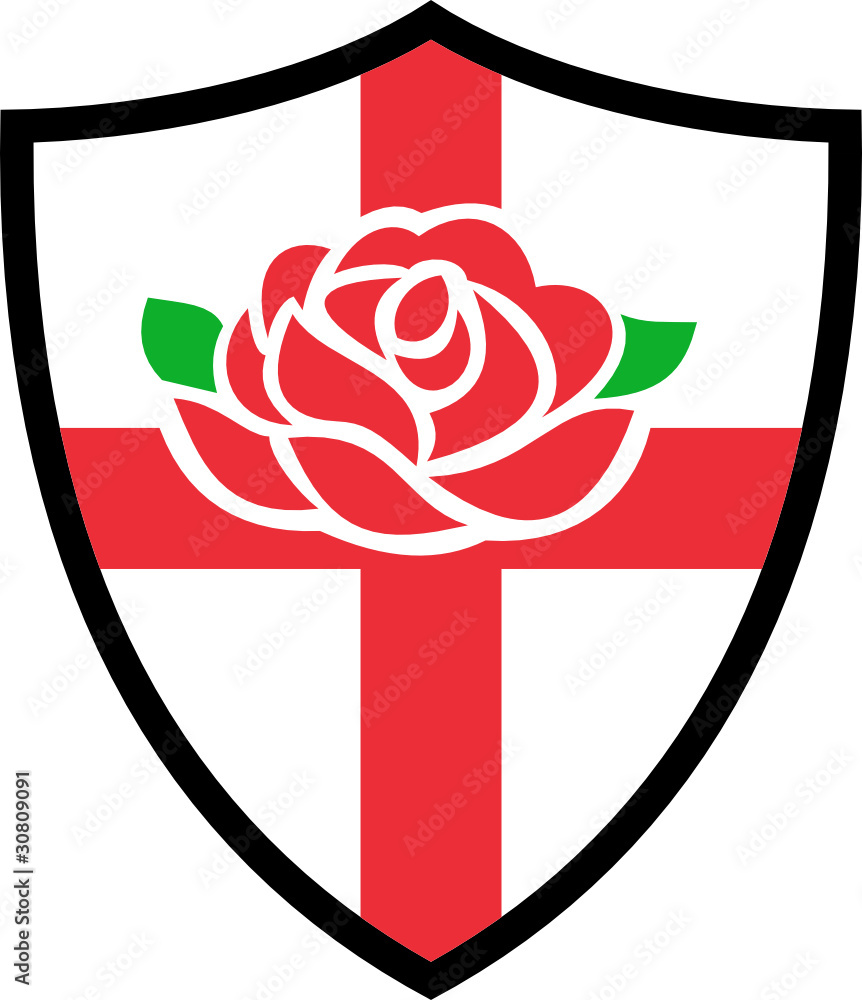 england rugby red rose shield Stock Vector | Adobe Stock