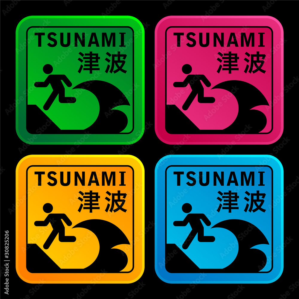 tsunami warning signs Stock Vector | Adobe Stock