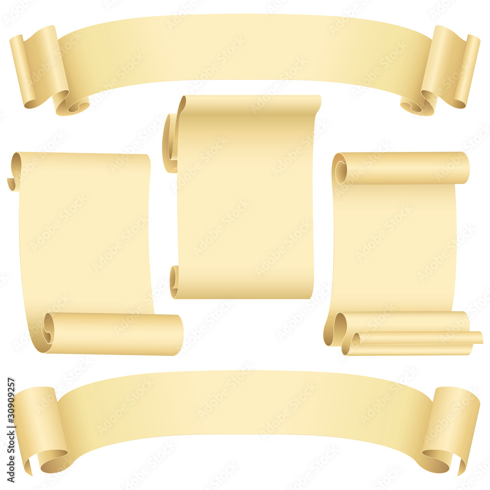 Grunge banners and scrolls set (vector, CMYK) Stock Vector | Adobe Stock