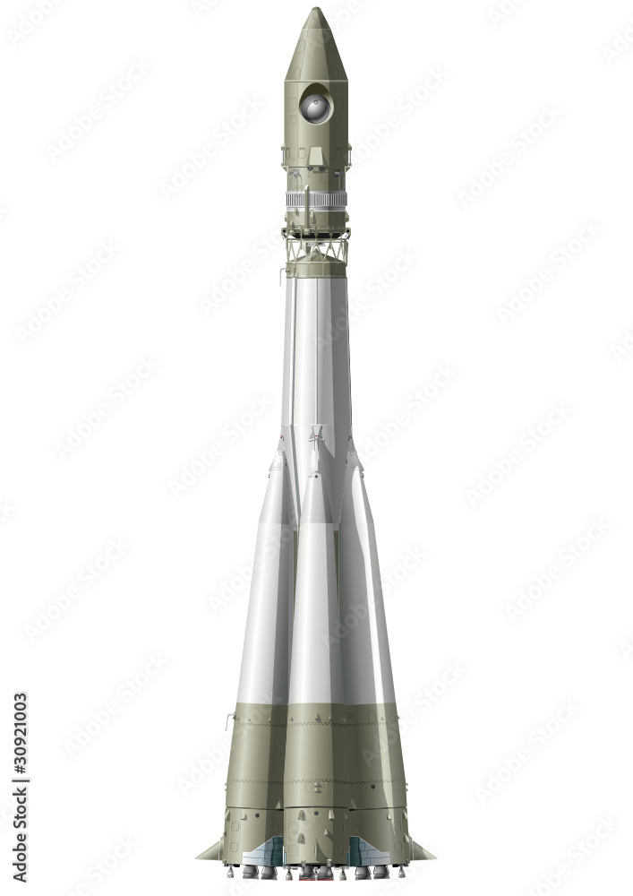 Vector hi-detailed space rocket Stock Vector | Adobe Stock
