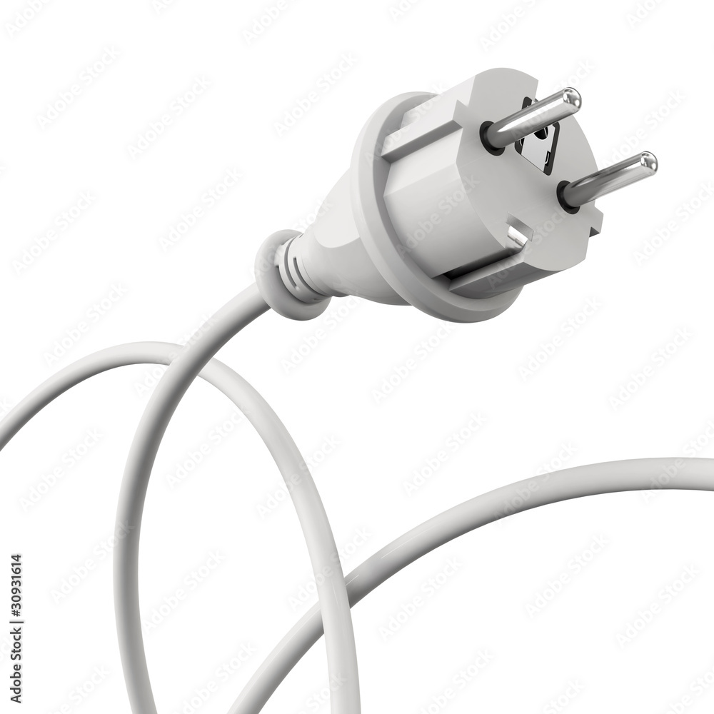 Gray power plug - dynamic Stock-Illustration | Adobe Stock