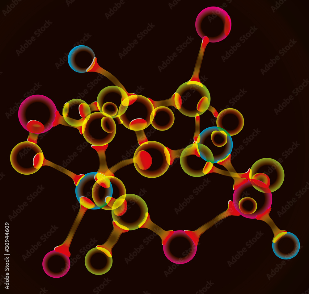 Vector color molecule Stock Vector | Adobe Stock