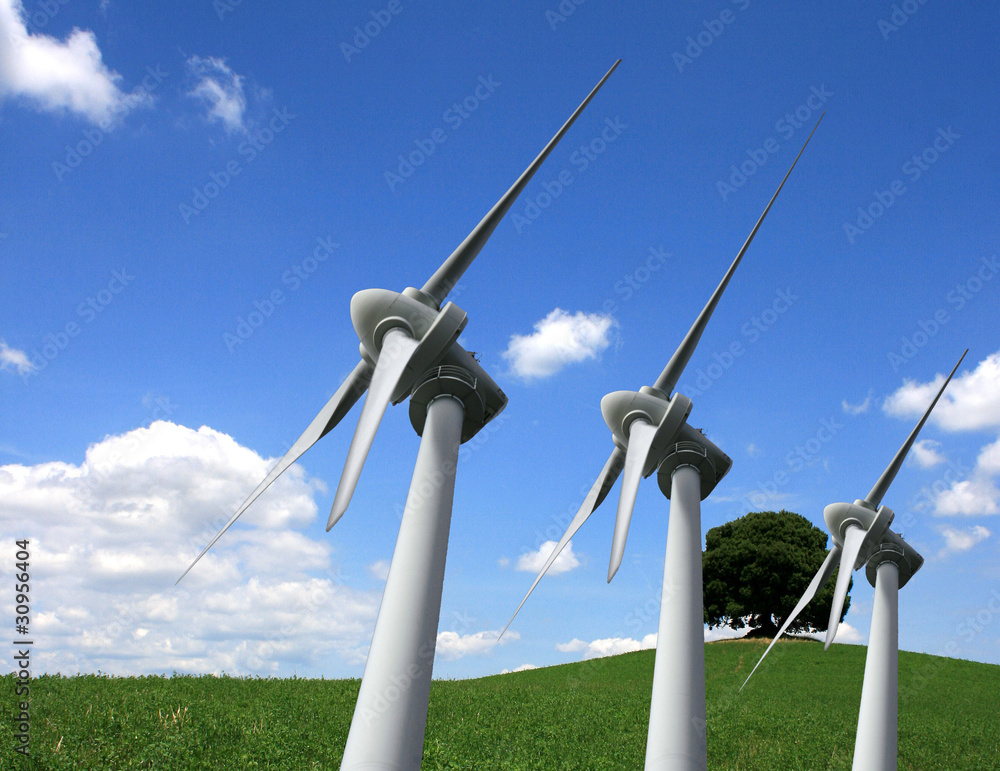 Windräder Naturlandschaft Stock-Foto | Adobe Stock