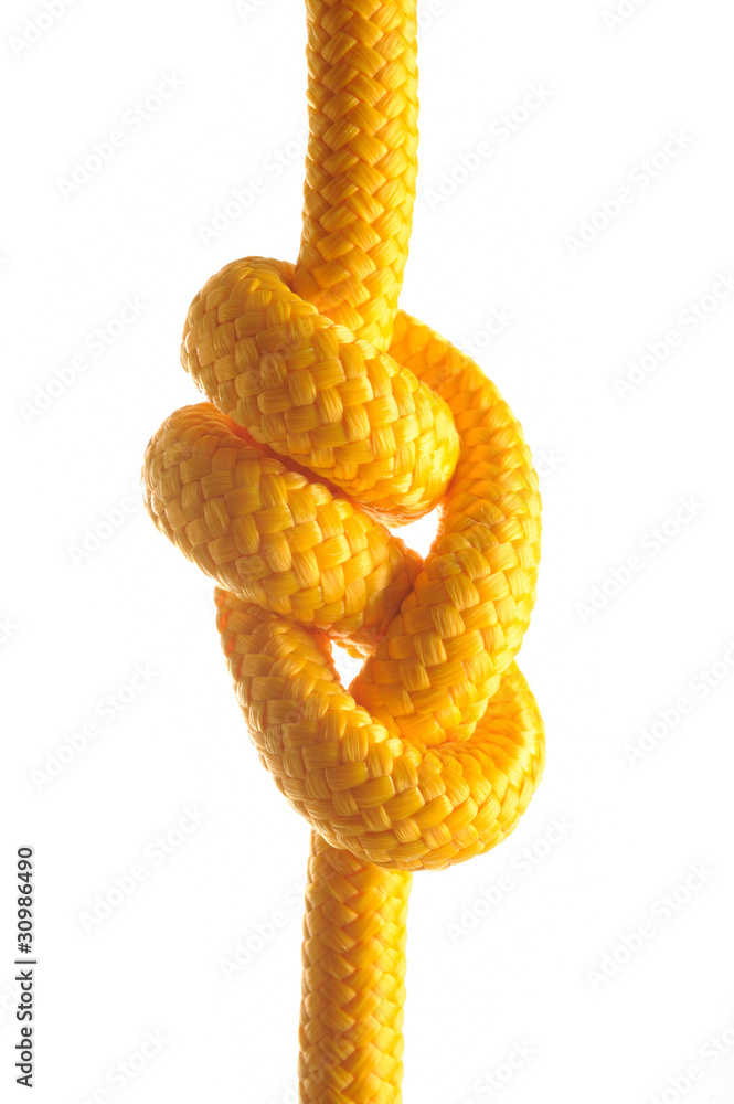 Rope with marine knot on white background. series of photos iso Stock ...