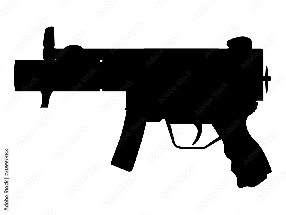 machine gun isolated - silhouette illustration Stock Illustration ...