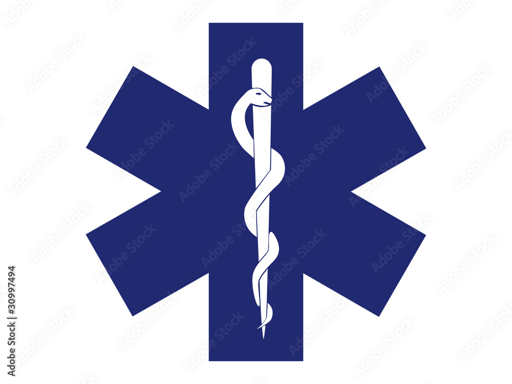 emergency medical symbol blue cross - illustration Stock Illustration ...