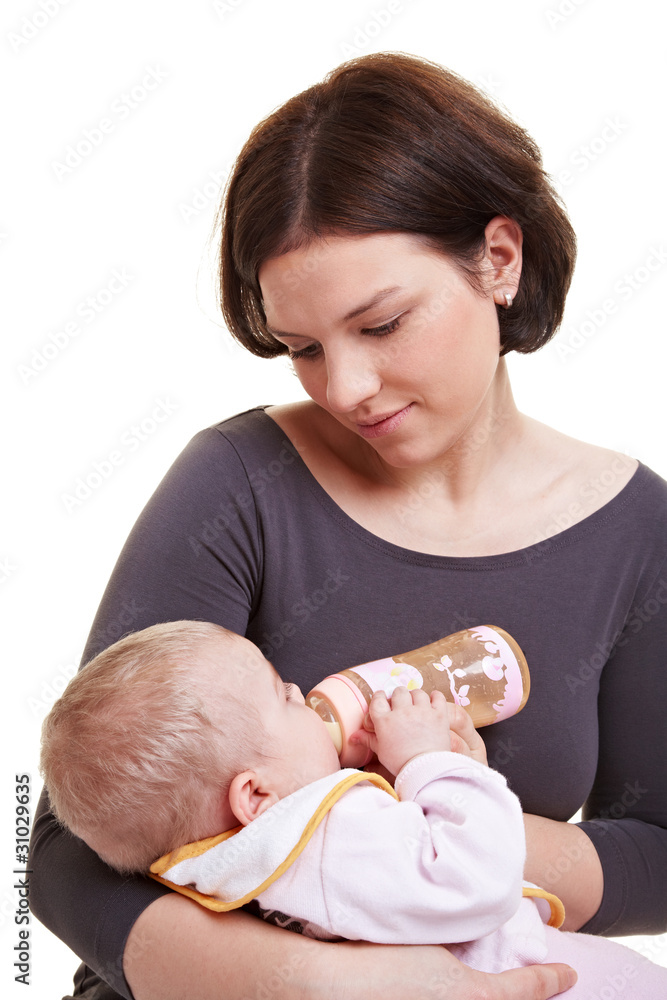 Mutter füttert Baby Stock Photo | Adobe Stock