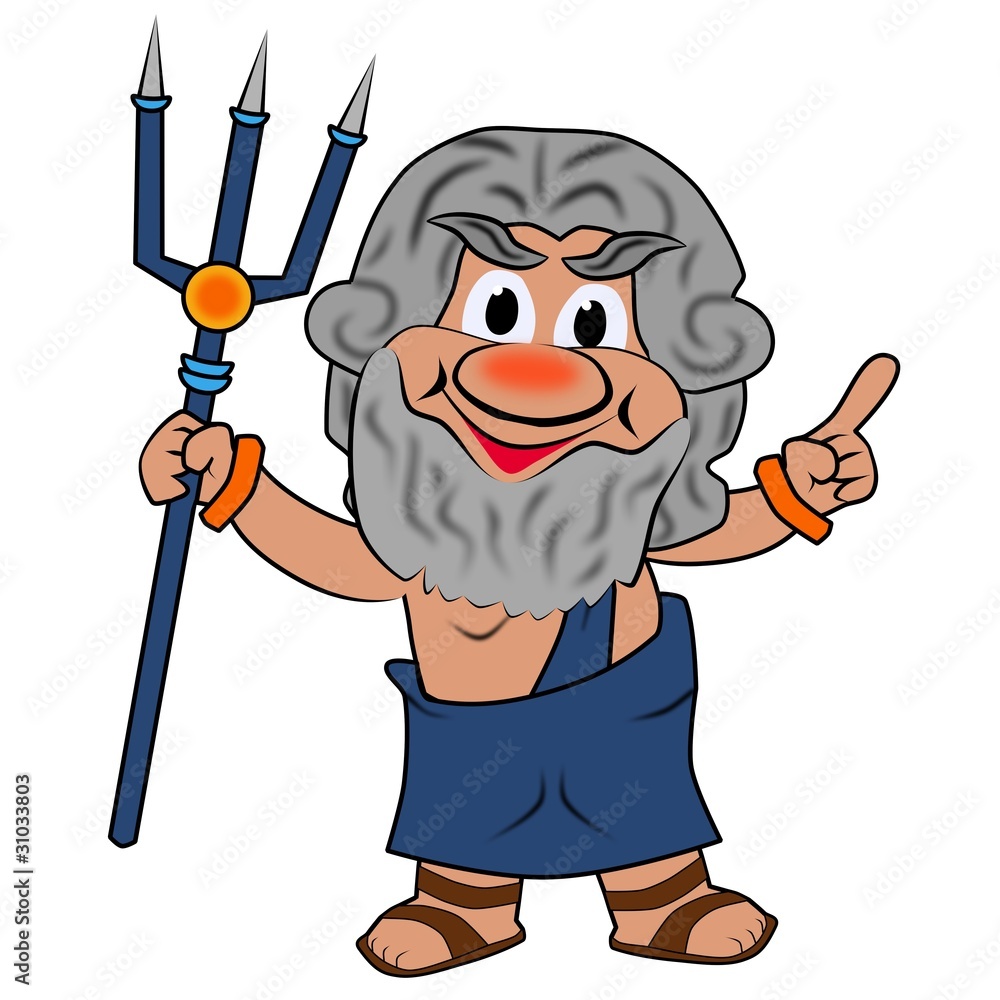 antiker Gott, Neptun Stock-Illustration | Adobe Stock