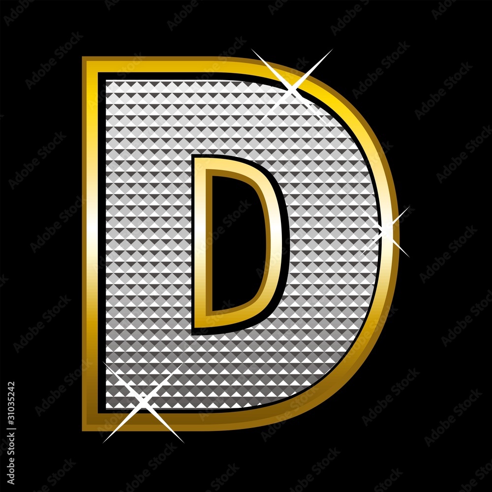 Bling bling font type_letter D Stock Vector | Adobe Stock