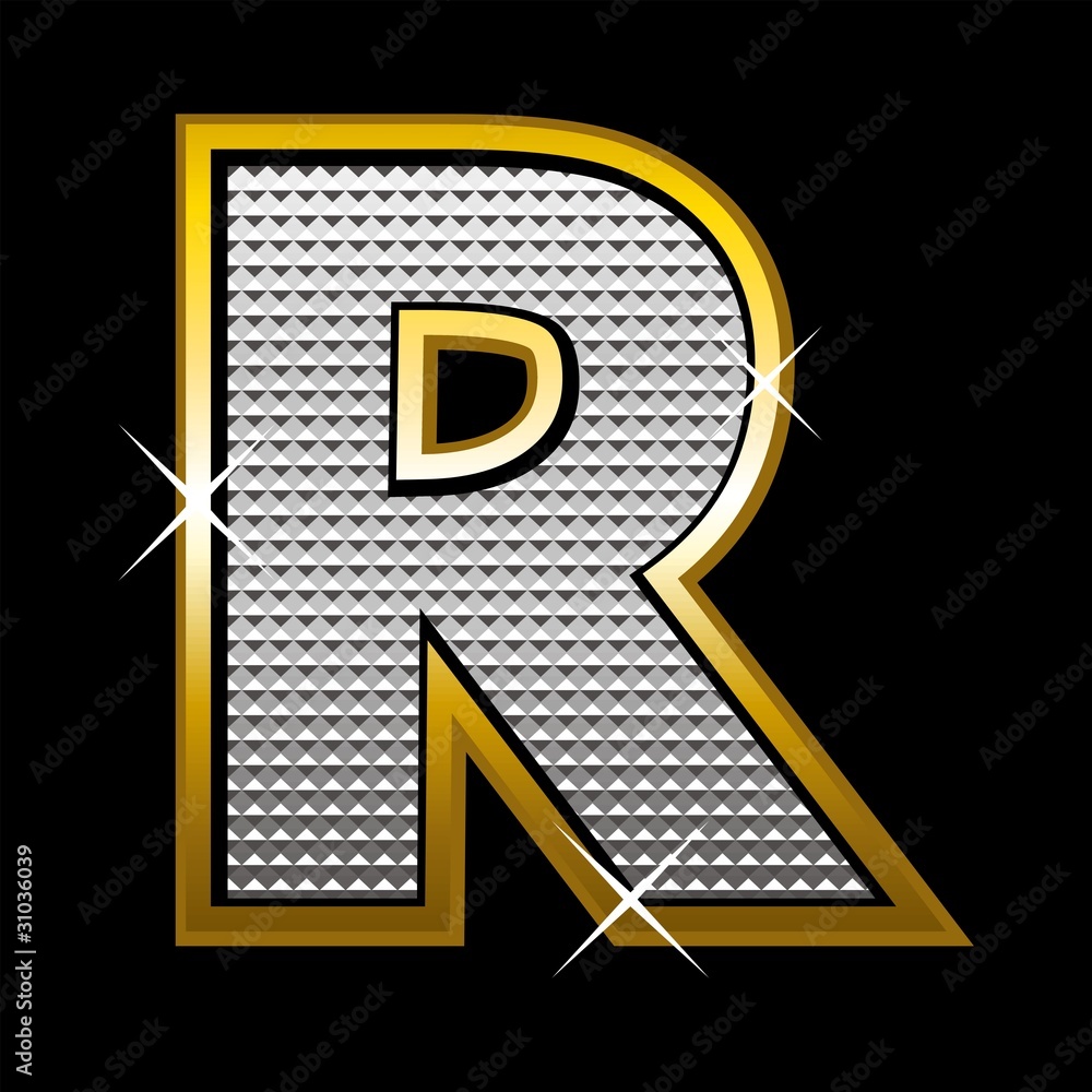 Bling bling font type_letter R Stock Vector | Adobe Stock