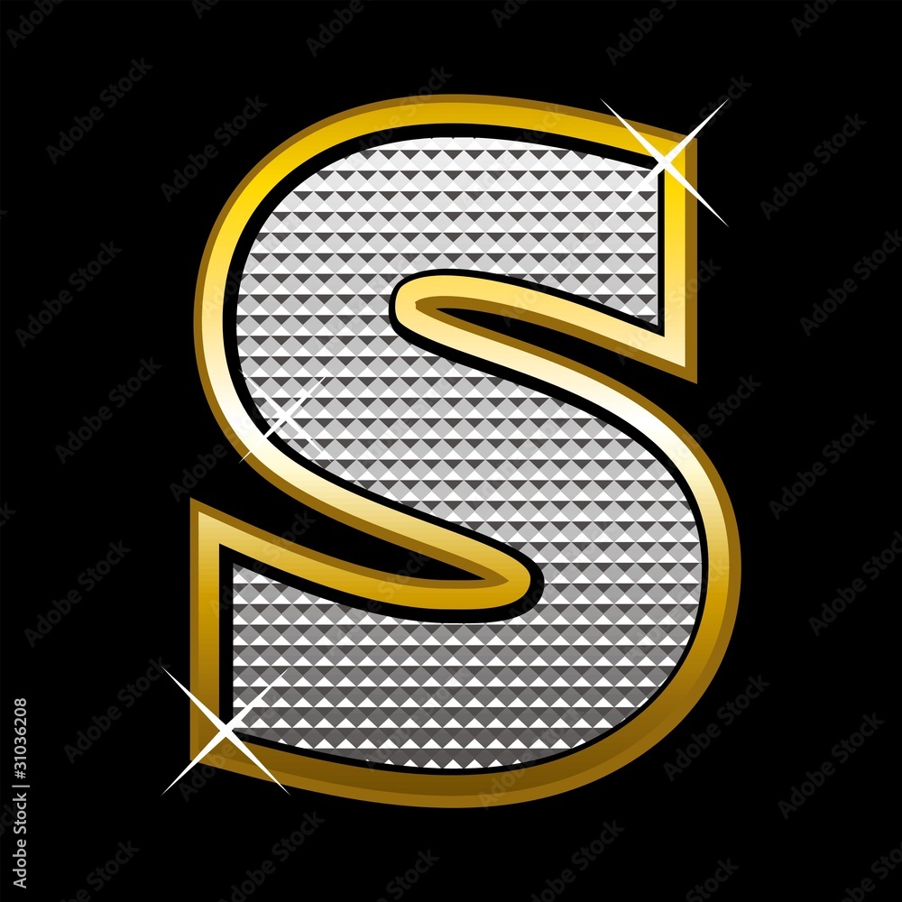 Bling bling font type_letter S Stock Vector | Adobe Stock