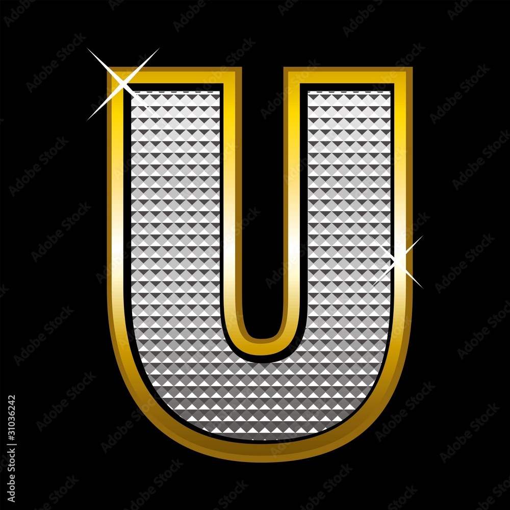 Bling bling font type_letter U Stock Vector | Adobe Stock