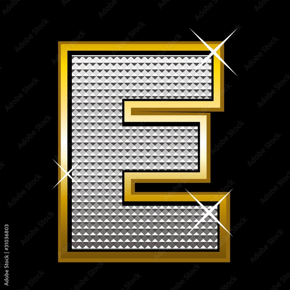 Bling bling font type_letter E Stock Vector | Adobe Stock