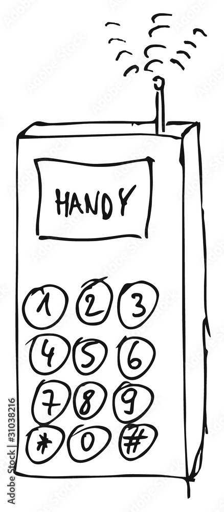 Handy - Handzeichnung Stock-Vektorgrafik | Adobe Stock