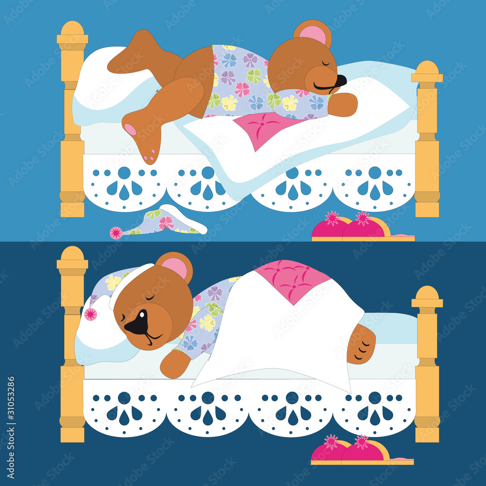 teddy bear sleeping Stock Vector | Adobe Stock