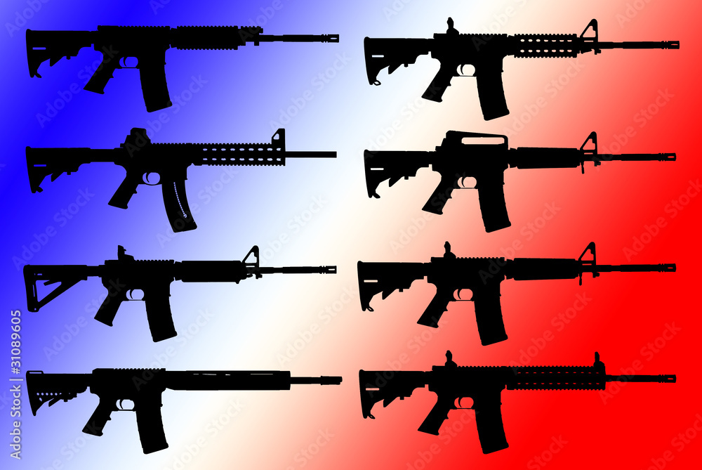 Vector set of guns silhouette Stock Illustration | Adobe Stock