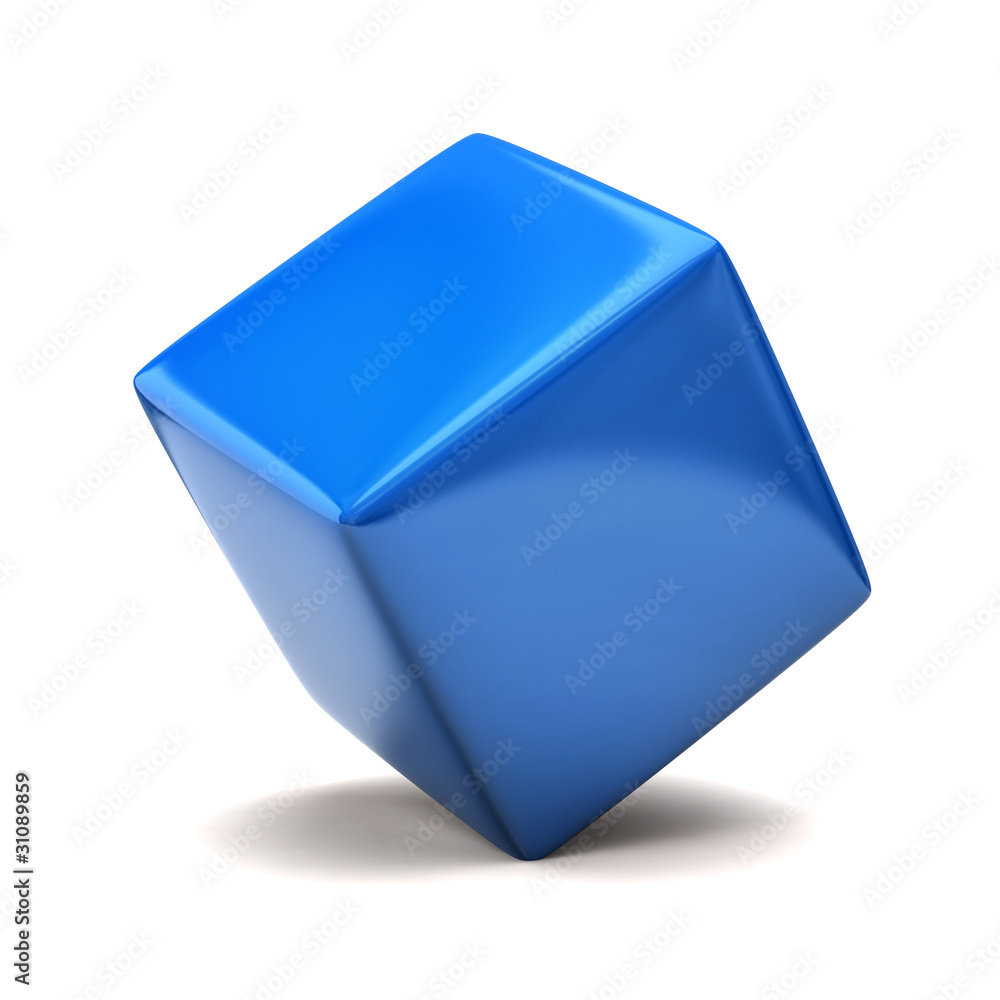 Blue cube Stock Illustration | Adobe Stock