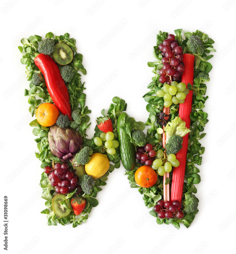 Fruit and vegetable alphabet - letter W Stock Photo | Adobe Stock