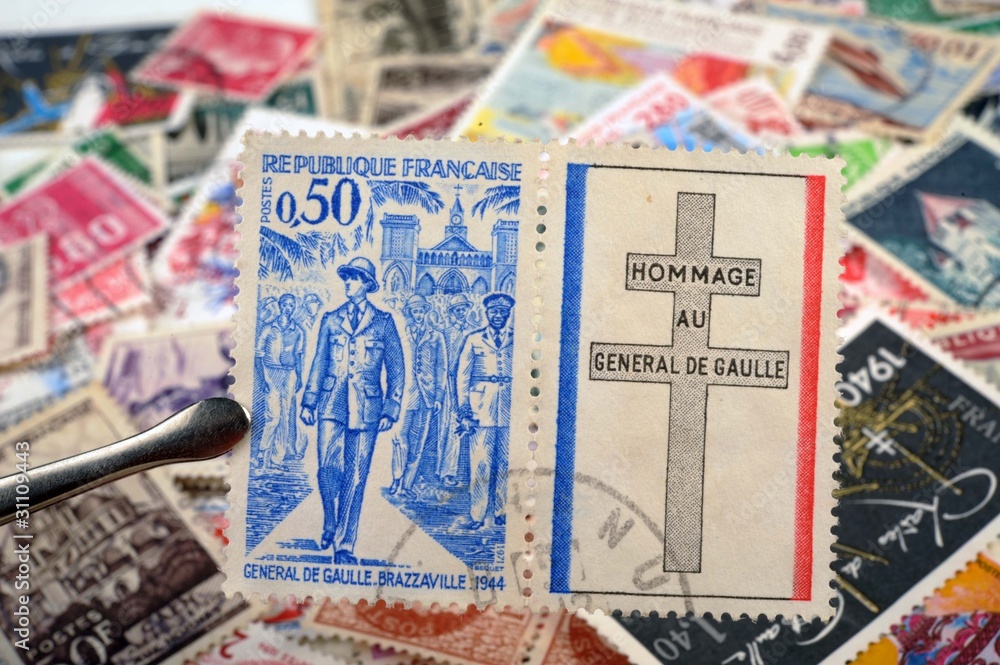 Foto de timbres - Hommage au Général De Gaulle Brazzaville 1944 ...