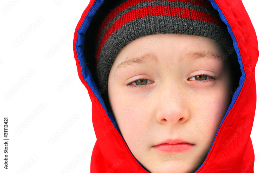 sad preschooler boy portrait close up Stock Photo | Adobe Stock