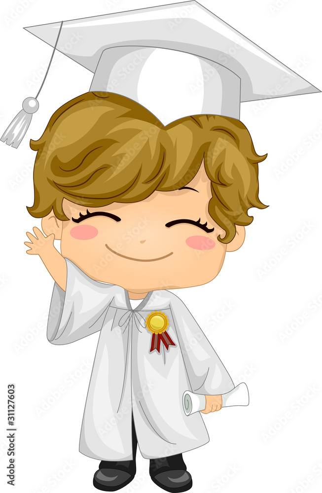 Kid Graduate Stock Vector | Adobe Stock