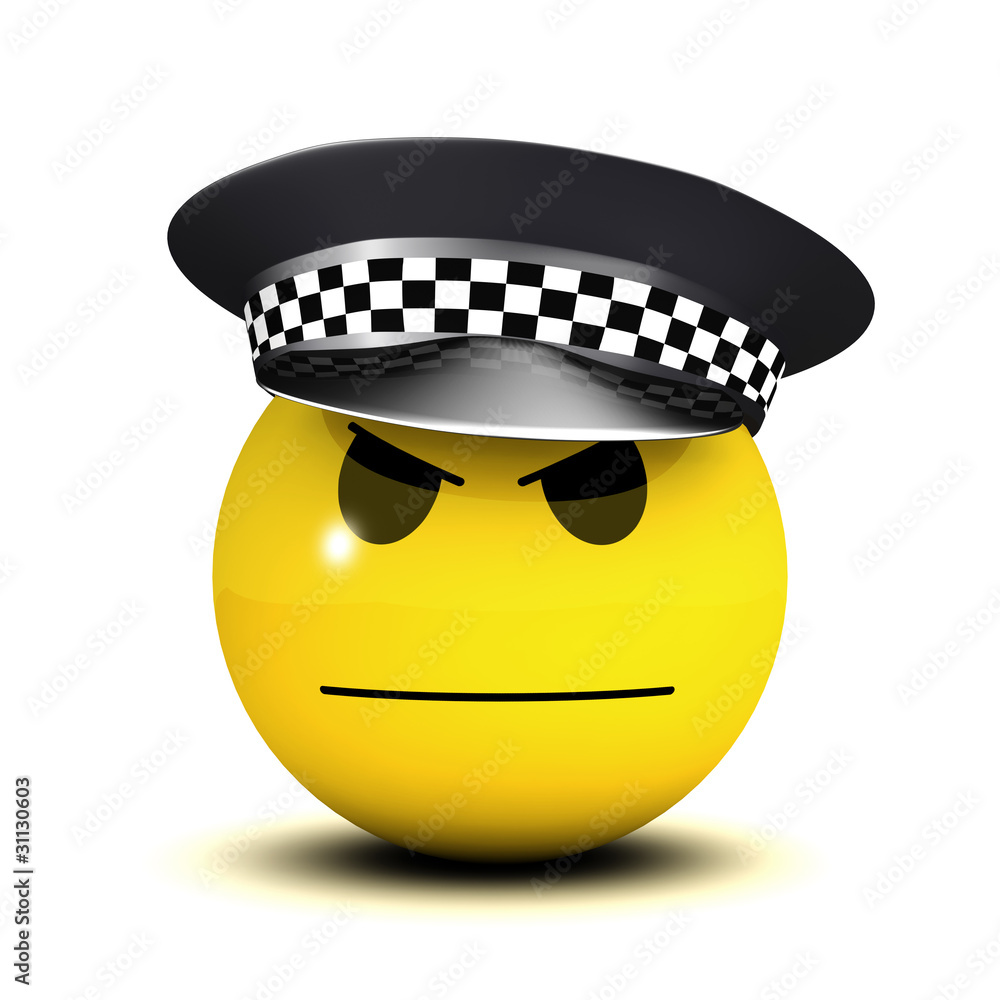 Officer smiley isn't smiling Stock Illustration | Adobe Stock