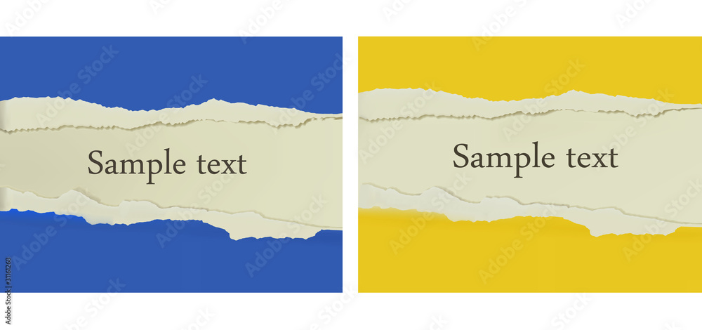 Two ripped colored paper backgrounds. Vector illustration Stock Vector ...