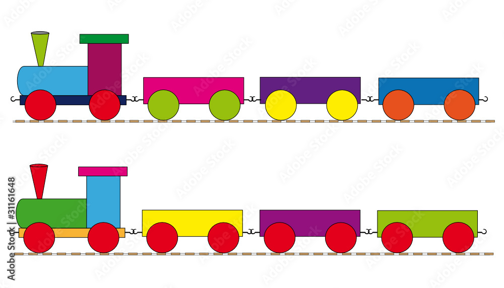Lokomotive mit Waggons Stock Vector | Adobe Stock