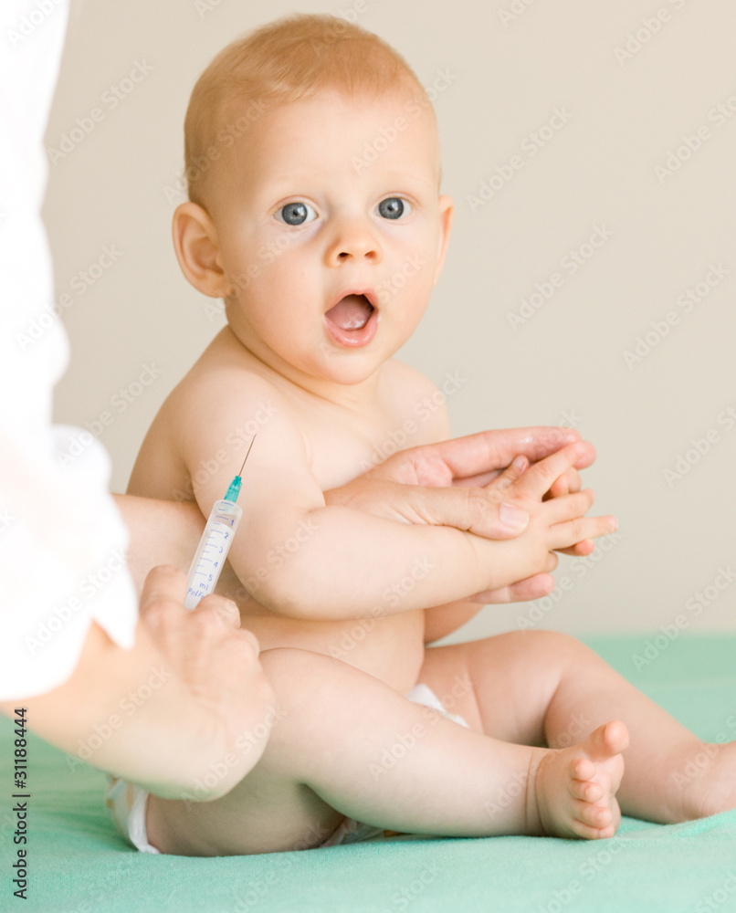 baby and injection Stock Photo | Adobe Stock