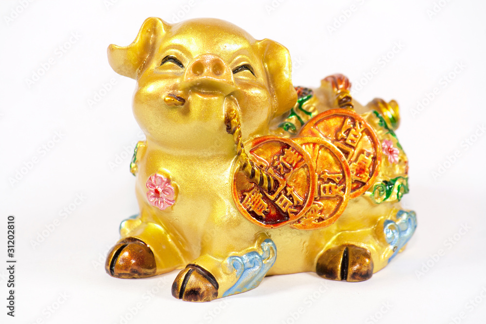 Golden Pig Stock Photo | Adobe Stock