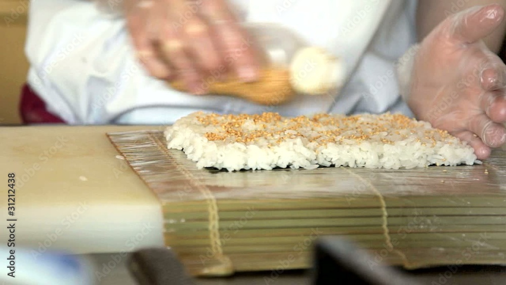 process od making sushi rolls Stock Video | Adobe Stock