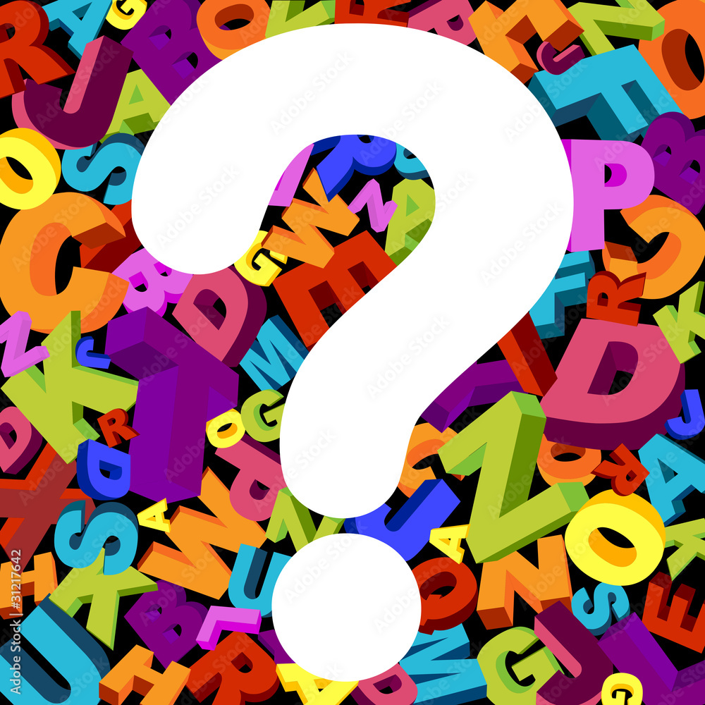 abstract background with letters and question mark Stock Vector | Adobe ...