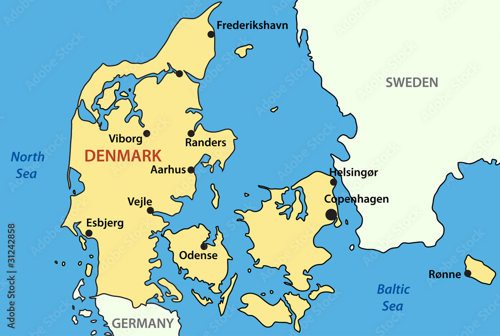 vector map of Denmark Stock Vector | Adobe Stock