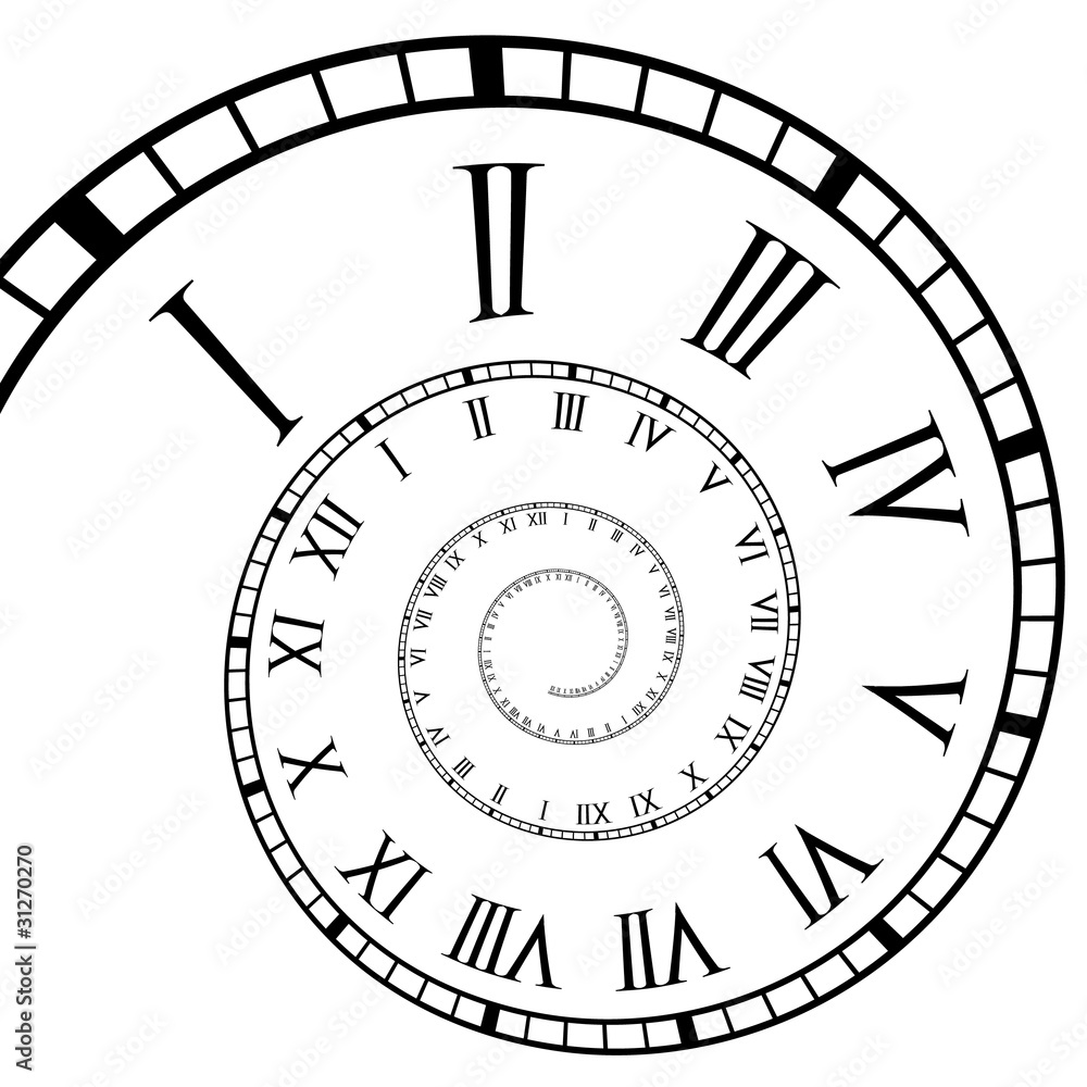 Spiral Roman Numeral Clock Time-Line Stock Vector | Adobe Stock