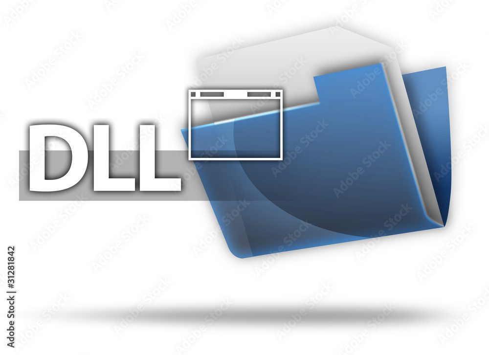 3D Style Folder Icon "DLL" Stock Illustration | Adobe Stock