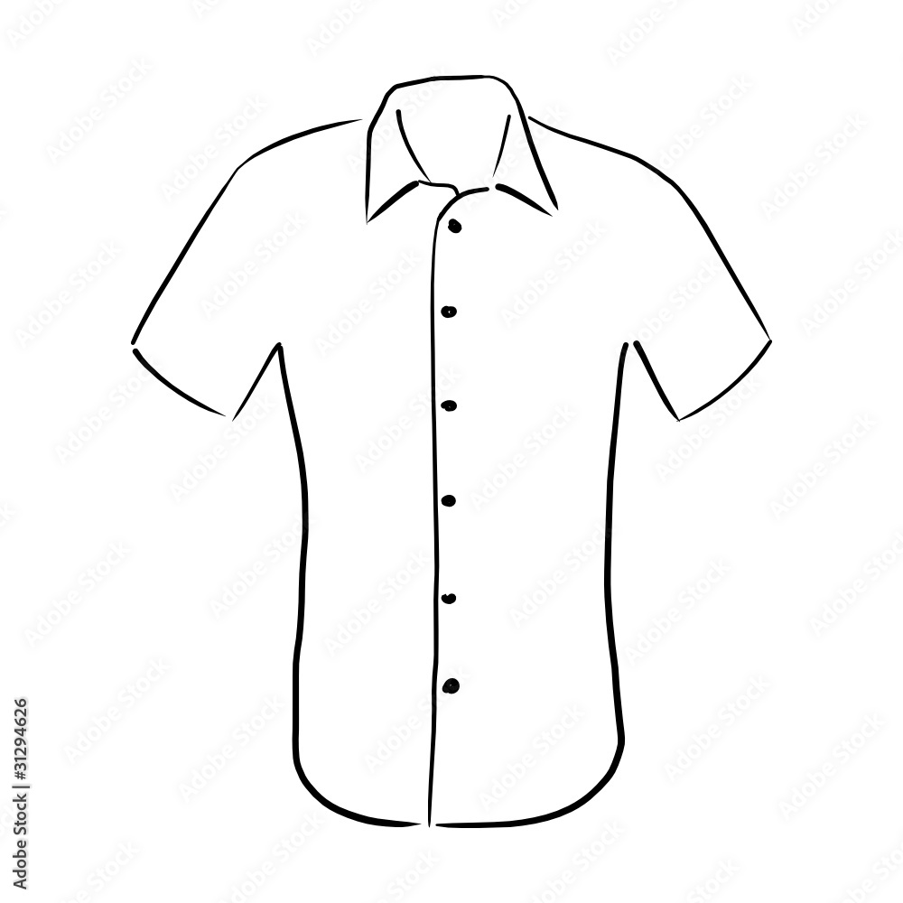 herrenhemd gezeichnet Stock-Vektorgrafik | Adobe Stock