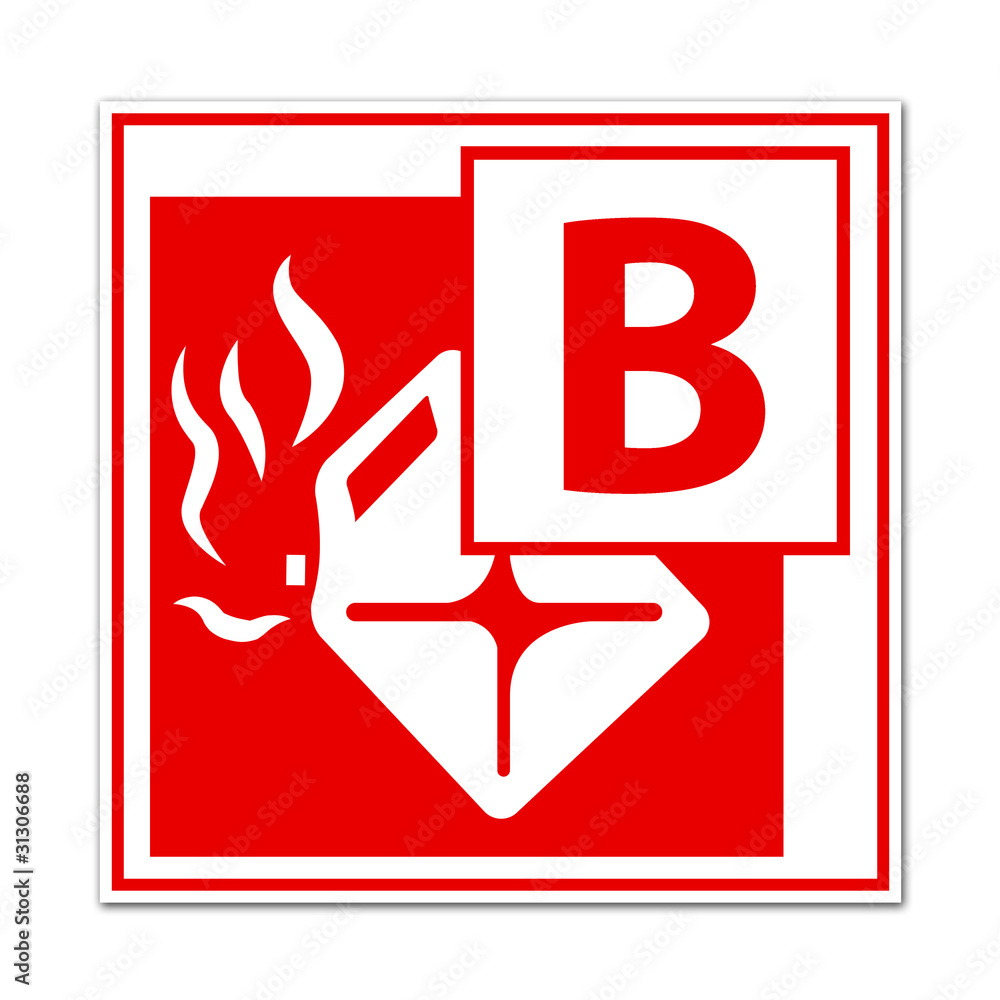 Fire class B sign Stock Illustration | Adobe Stock