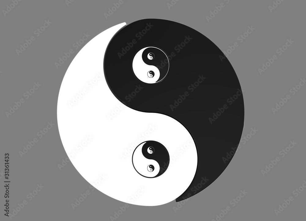 Recursive Yin Yang symbol Stock Illustration | Adobe Stock