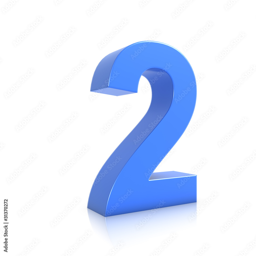 3d Blue Number 2 Stock Illustration | Adobe Stock
